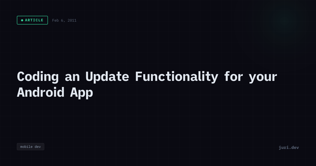 Coding an Update Functionality for your Android App | juri.dev